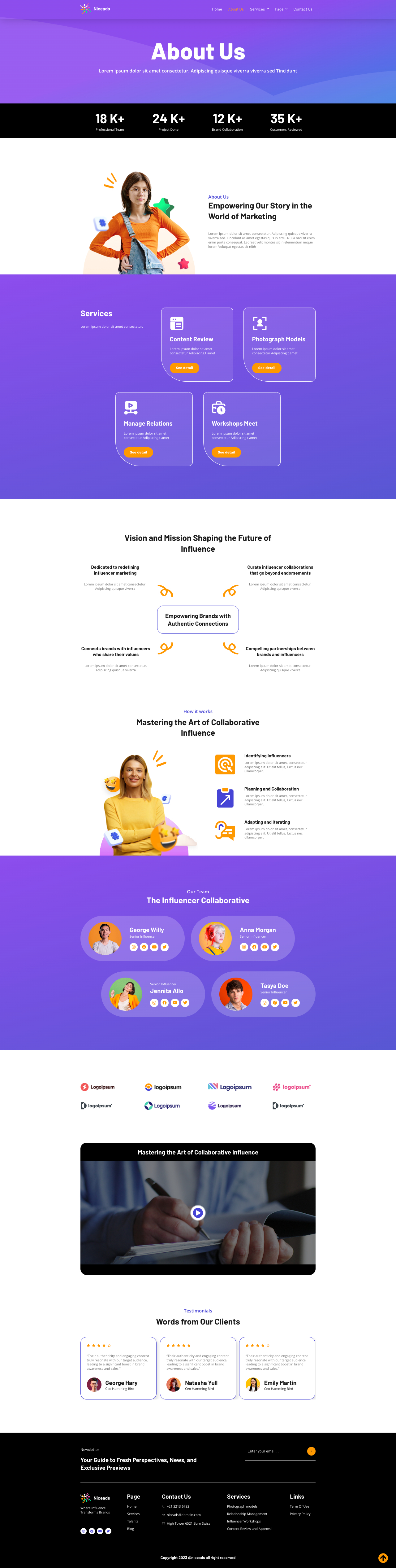 Niceads - Influencer Marketing Elementor Template Kit by antstheme